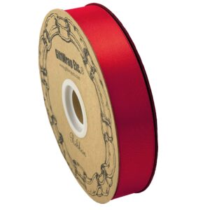 red christmas satin fabric ribbon - 1" x 100 yards, wreath, 4th of july, holiday decor for gifts, birthday, wrapping, presents, bows, valentine's day, president's day, memorial day