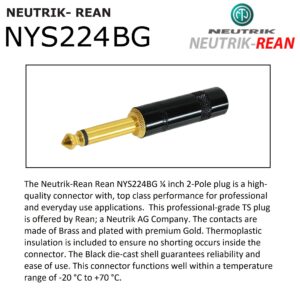 WORLDS BEST CABLES 3 Units - 3 Foot -Pedal, Effects, Patch, Guitar instrument cable CUSTOM MADE made using Mogami 2524 wire and Neutrik-Rean NYS224BG Gold ¼ inch (6.35mm) TS Plugs