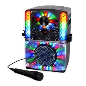 Singing Machine SML625BTBKD Karaoke Machine, Portable Bluetooth CD+G Karaoke System, Black