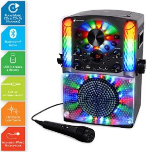 Singing Machine SML625BTBKD Karaoke Machine, Portable Bluetooth CD+G Karaoke System, Black