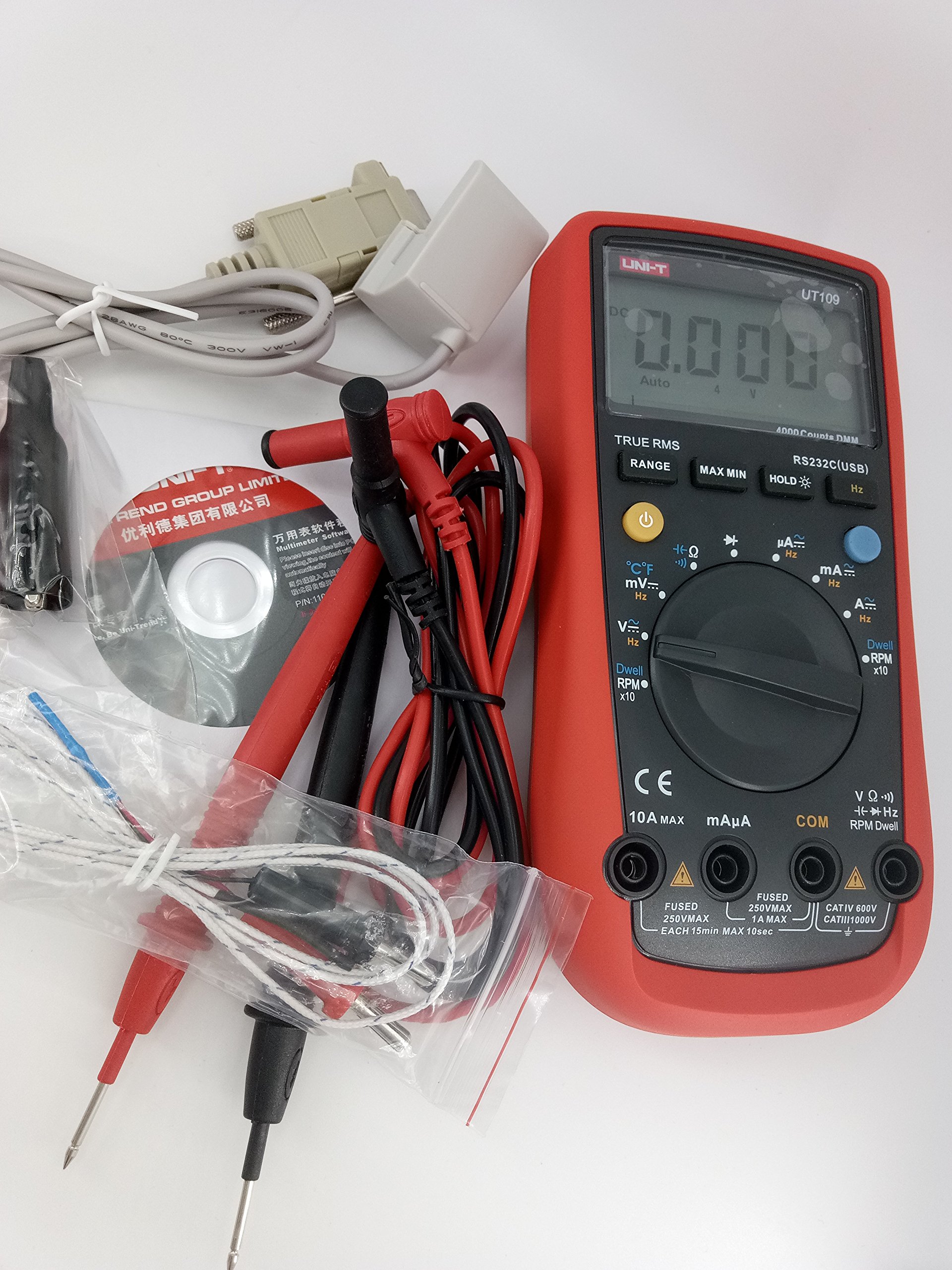 UNI-T Portable Digital Automobile Multimeters UT109 DWELL RPM Measurement DC Voltage (V) AC Voltage (V) DC Current (A) AC Current (A) Resistance (Ω) Capacitance (F) Frequency (Hz) Temperature (°C)