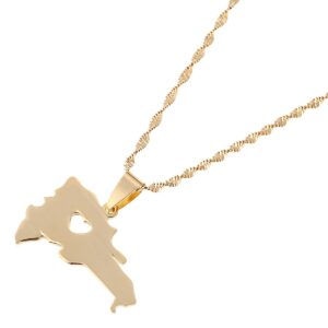 the dominican republic map pendant jewelry women gold color jewelry map of dominican