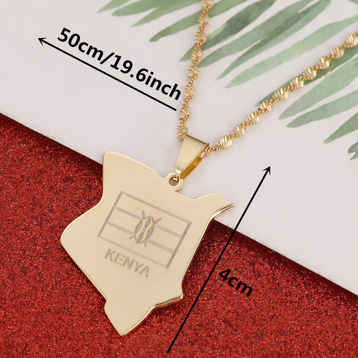 Kenya Map Pendant Necklaces Jewellery Gold African Country Map Kenyans Jewelry