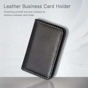 Padike Business Name Card Holder Luxury PU Leather,Business Name Card Holder Wallet Credit card ID Case/Holder For Men & Women - Keep Your Business Cards Clean (Black)