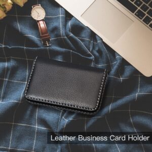 Padike Business Name Card Holder Luxury PU Leather,Business Name Card Holder Wallet Credit card ID Case/Holder For Men & Women - Keep Your Business Cards Clean (Black)