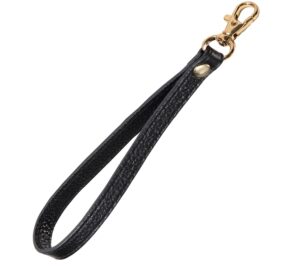 utreers wristlet strap, genuine leather keychain wristlet keychain hand strap for wallet purse clutch cellphone wristlet key (a black)