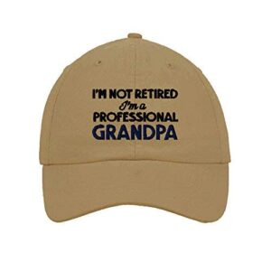 soft baseball cap retired professional grandpa embroidery grandpa grandfather funny twill cotton embroidered dad hats for men & women khaki design only