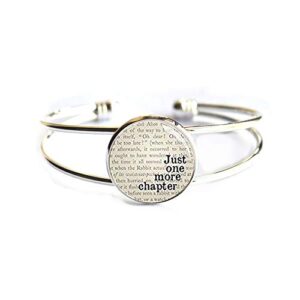 just one more chapter - reader - bookish - word bracelet - reader jewelry - book lover gift – librarian.d0117