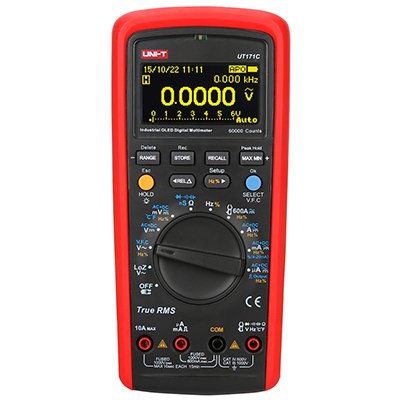 UNI-T Industrial Digital Multimeters UT171C OLED Counts 60000(EBTN) DC Voltage(V) AC Voltage(V) DC Current(A) AC Current(A) Resistance(Ω) Admittanc(S) Capacitance(F) Frequency(Hz) Temperature(°C)