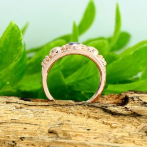 Wishrocks Round Cut Bezel Set Simulated Amethyst Fashion Toe Ring In 14k Rose Gold Over Sterling Silver Jewelry For Women