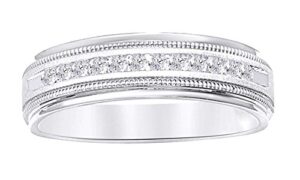 (0.5 cttw) round shape white natural diamond engagement wedding band ring in 14k solid white gold, size-9