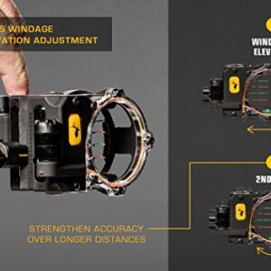 Trophy Ridge React H4 Bow Sight - 4 Pin Sight, Tool Less Windage and Elevation Adustability, 2nd Axis Leveling, Adjustable Click Light, Black