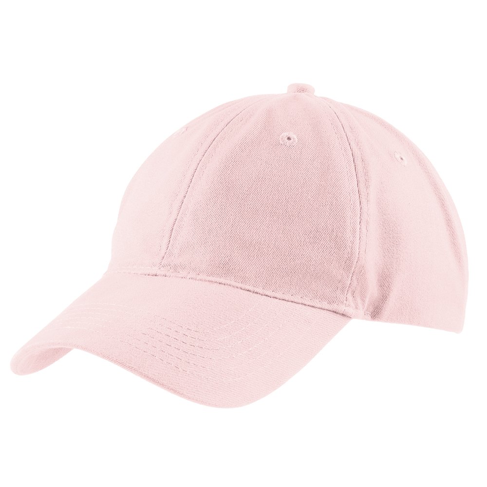 Trendy Apparel Shop Crescent Moon (Back) Embroidered 100% Cotton Dad Hat - Light Pink