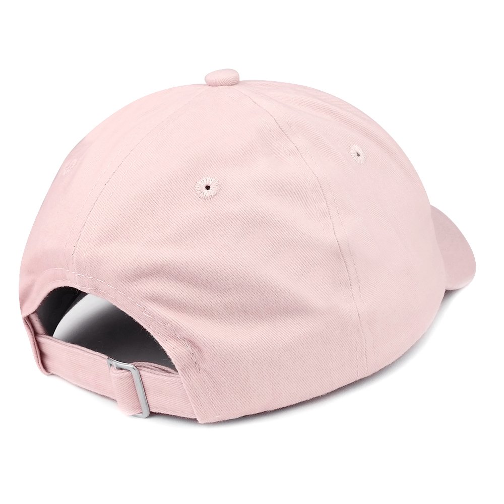 Trendy Apparel Shop Crescent Moon (Back) Embroidered 100% Cotton Dad Hat - Light Pink