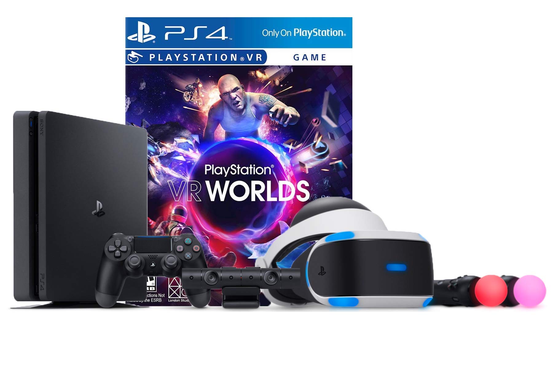 PlayStation VR Launch Bundle 2 Items: VR Launch Bundle, Sony PlayStation4 Slim 1TB Console- Jet Black [video game]