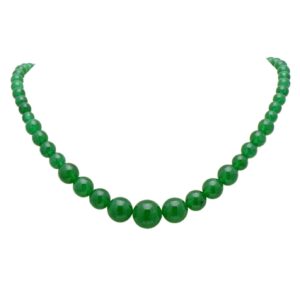 paialco women's graduated necklace strand chalcedony emerald green beads 6-14mm, 18 inches