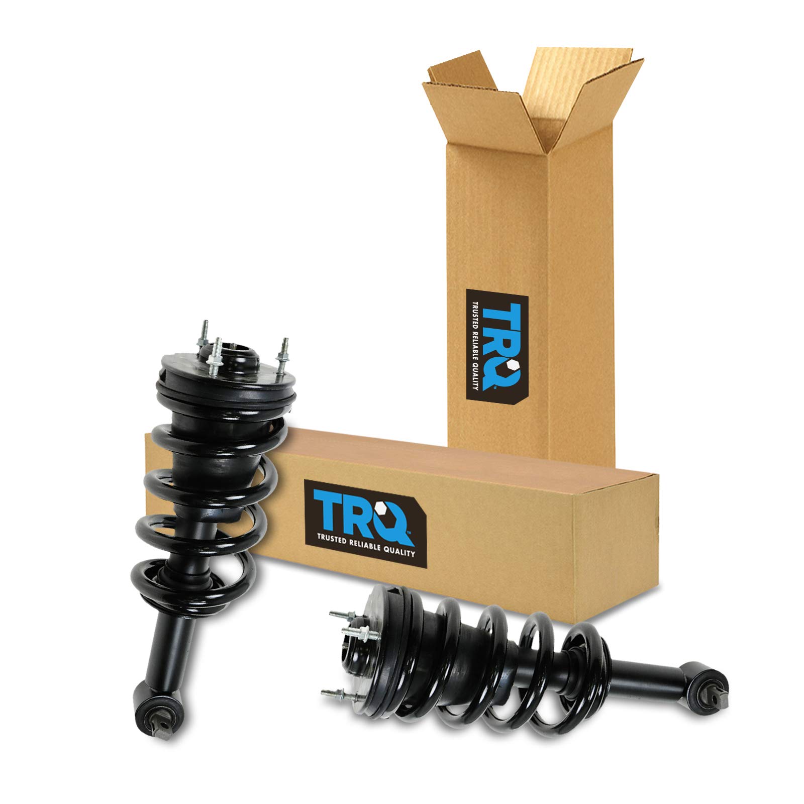 TRQ Front Complete Strut & Shock Spring Assembly Pair 2 Piece Set Compatible with 07-13 Chevrolet Silverado 1500 07-13 GMC Sierra 1500