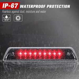 FIERYRED Third Brake Light/Reverse Light Smoked Compatible with 2009-2014 F150 Third Brake Light,Rear Cab Brake Light,3rd Brake lights Power Saving IP67 Waterproof