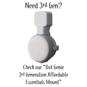 Dot Genie Deluxe Mount for Amazon Echo Dot 2nd Generation Alexa: The Simplest and Cleanest High-End Outlet Wall Mount Hanger Stand for Kitchen and Bathroom Speakers (Black)