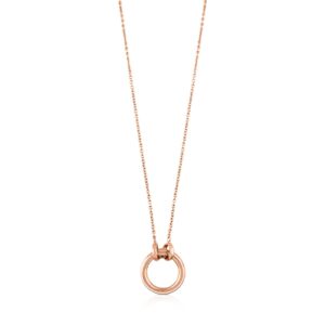 tous rose vermeil silver necklace for women, size: 1.6 cm. length: 43.5 cm, hold collection