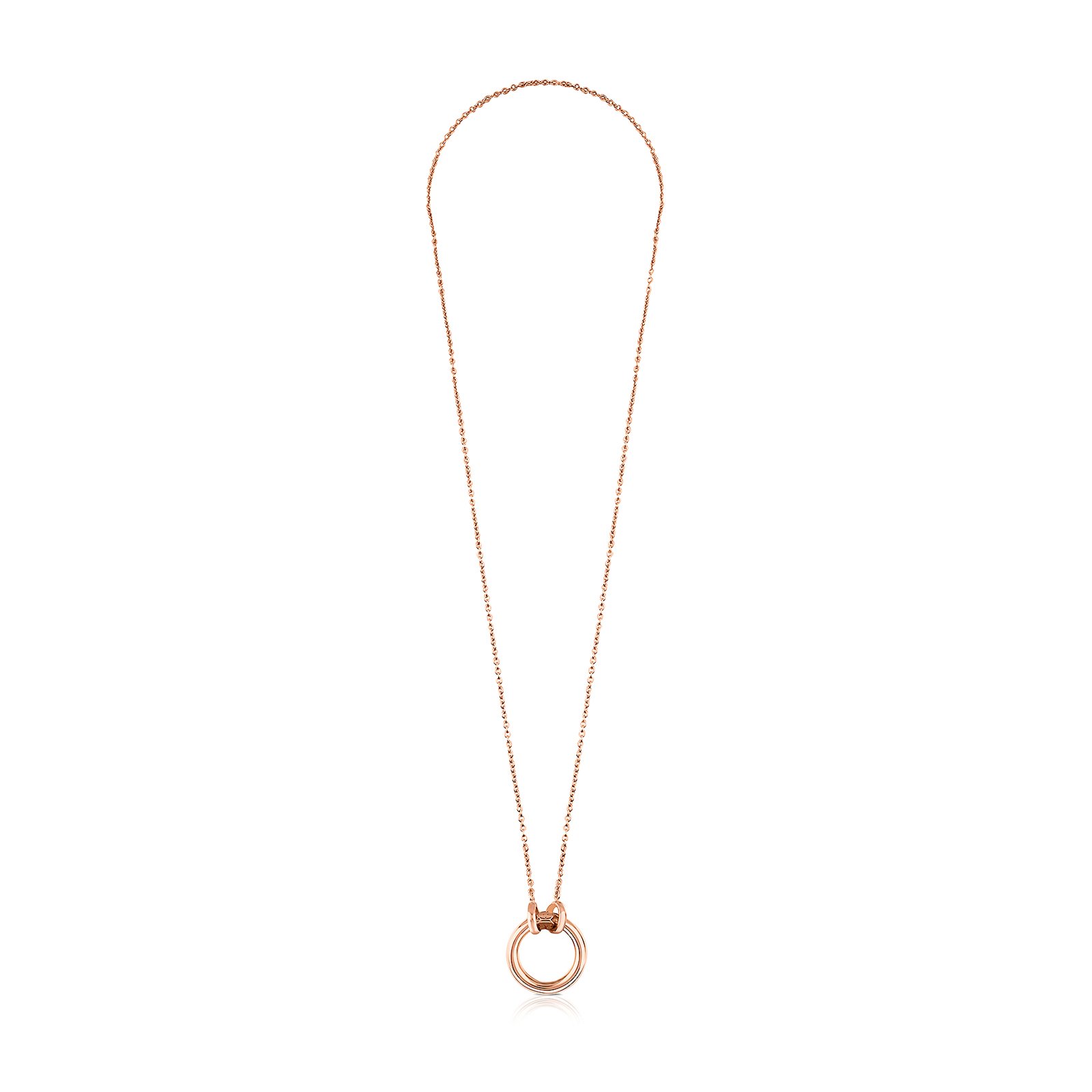 TOUS Rose Vermeil Silver Necklace for Women, Size: 1.6 cm. Length: 43.5 cm, Hold Collection