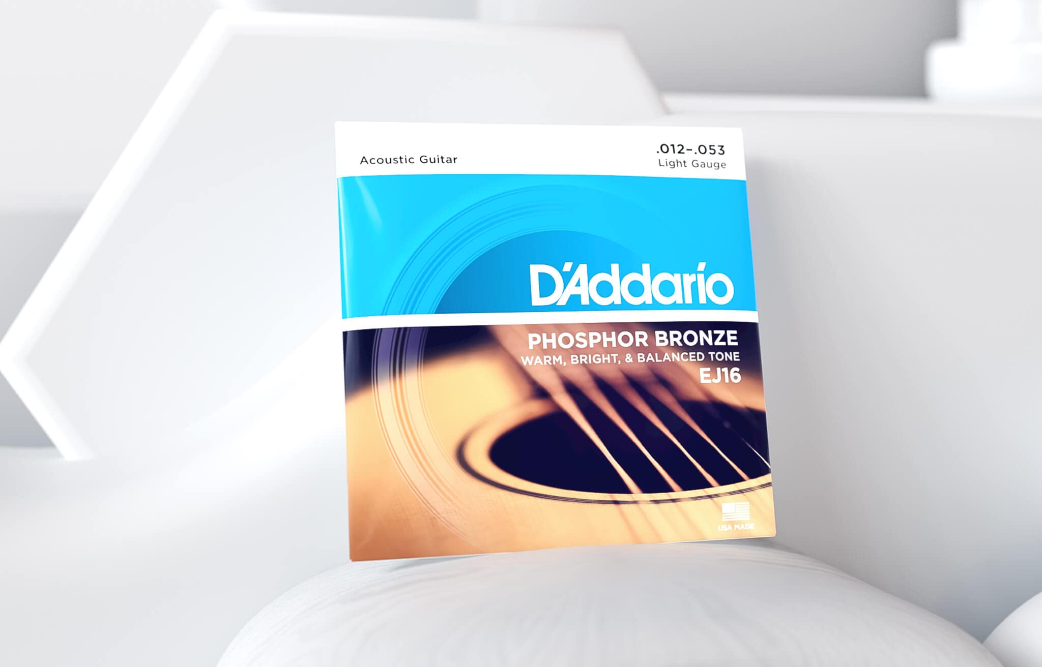 D'Addario EJ16 Acoustic Phosphor Bronze Light 12-53 6-Pack Bundle