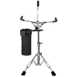 luvay snare stand, double braced lightweight (5lb) - with stick holder (nylon drumstick bag)