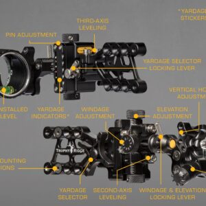 Trophy Ridge Alpha React 1 Pin Sight .019, Black