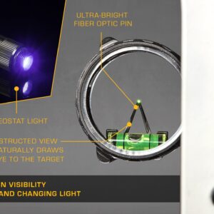 Trophy Ridge Alpha React 1 Pin Sight .019, Black