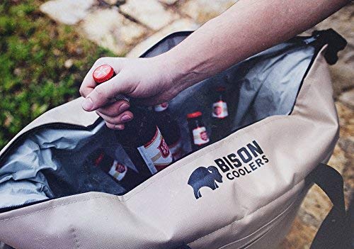 Bison Soft Cooler, Small Cooler Bag, Travel Cooler, Soft Sided Cooler Bag, Camping Coolers, Insulated Cooler, Soft Cooler Bag, Travel Cooler for Car, Bag Cooler (12-Can, Sand)