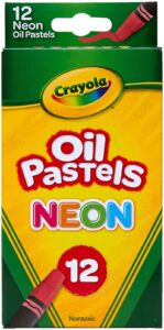 crayola oil pastels, assorted neon colors, gift for kids & adults, 12 count