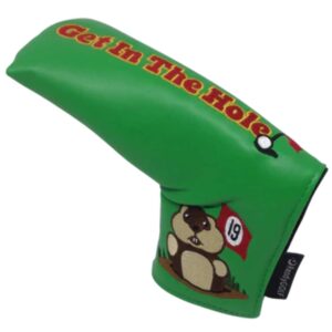 ReadyGOLF Dancing Gopher Green Embroidered Putter Cover Blade