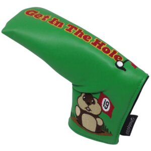 ReadyGOLF Dancing Gopher Green Embroidered Putter Cover Blade