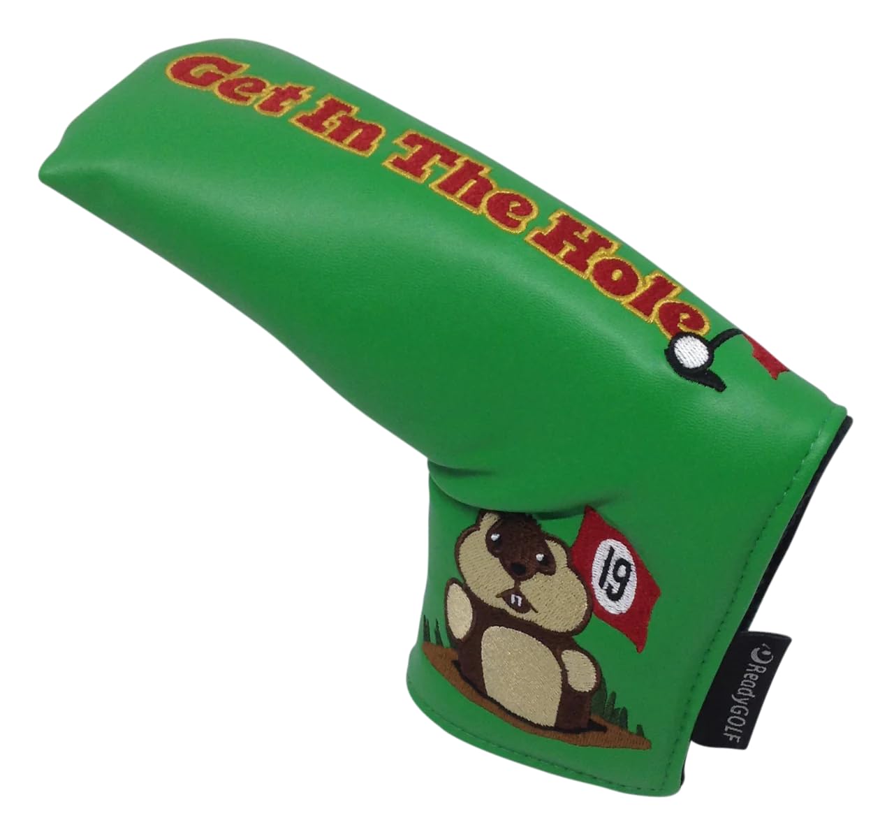 ReadyGOLF Dancing Gopher Green Embroidered Putter Cover Blade