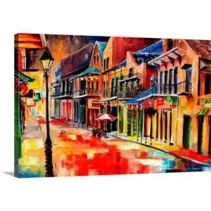 canvas on demand new orleans jive canvas wall art print by diane millsap, home decor, street scene artwork, nature artwork, 18"x12"