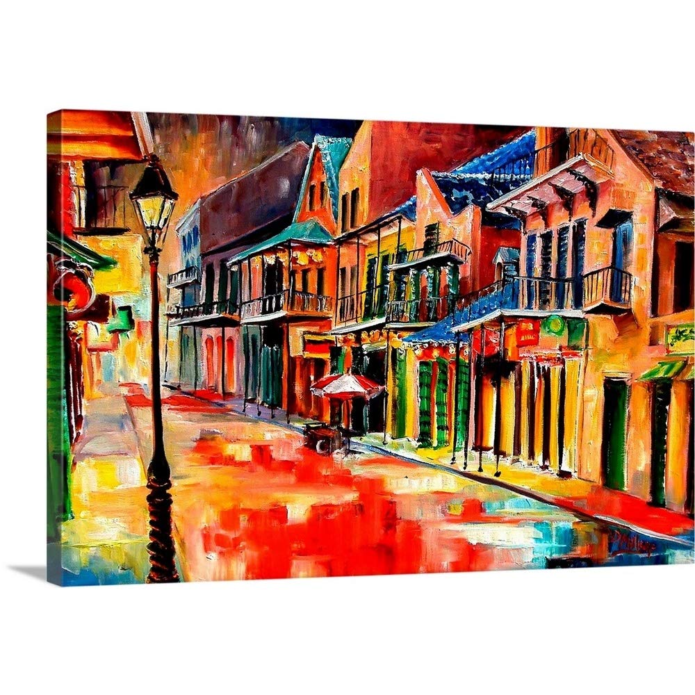 CANVAS ON DEMAND New Orleans Jive Canvas Wall Art Print by Diane Millsap, Home Decor, Street Scene Artwork, Nature Artwork, 18"x12"