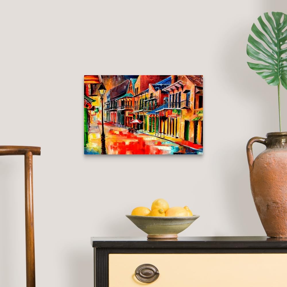 CANVAS ON DEMAND New Orleans Jive Canvas Wall Art Print by Diane Millsap, Home Decor, Street Scene Artwork, Nature Artwork, 18"x12"