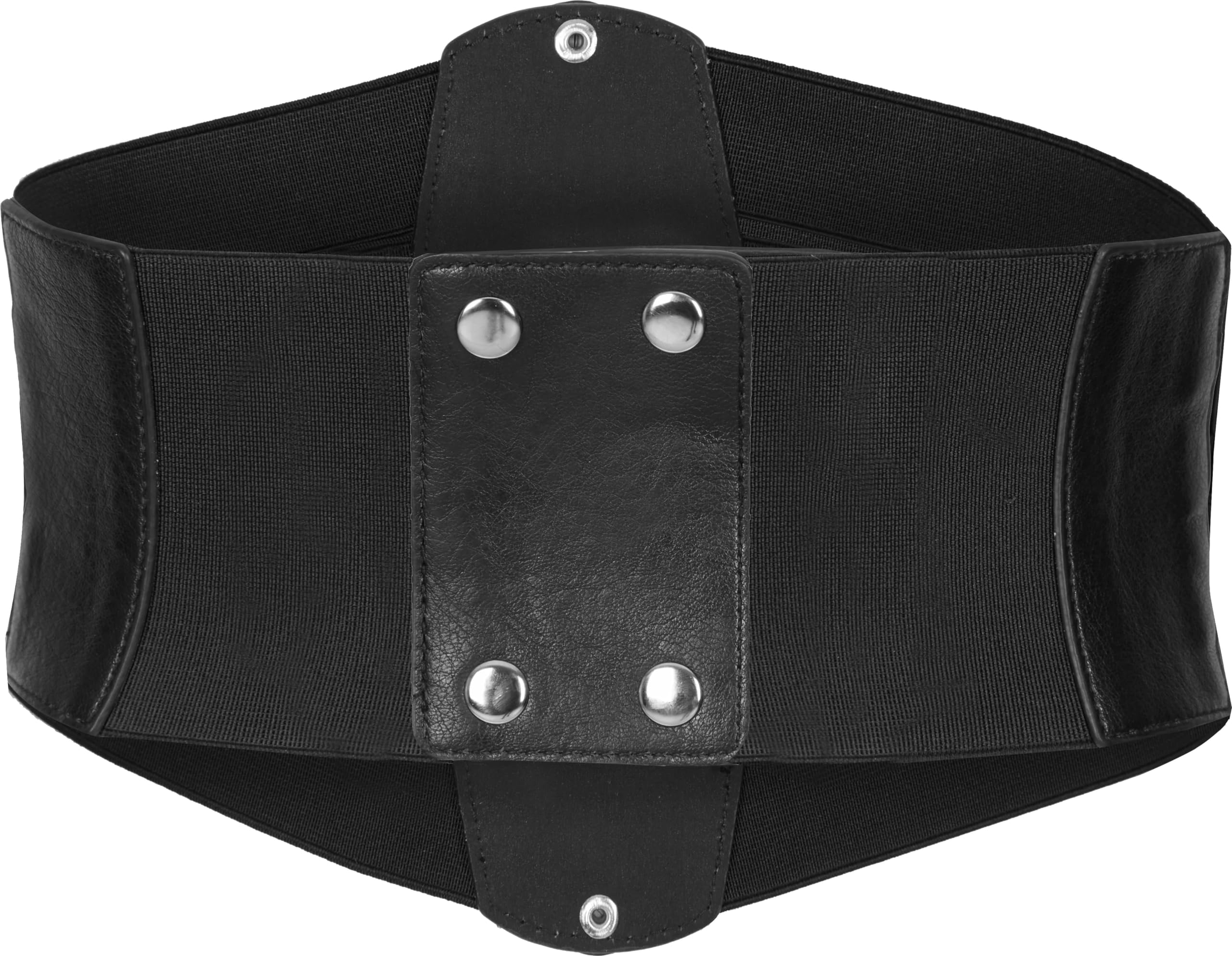 BlackButterfly 7 Inch Wide Lattice Corset Waspie Elastic Waist Belt (Black, US 18-20)