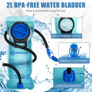 Hydration Pack Hiking Water Backpack - Miracol Insulated Water Bag with 2L Bladder Navy Blue