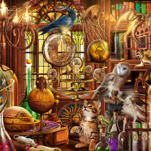 Ravensburger Merlin's Laboratory - 1000 Piece Jigsaw Puzzle with Anti-Glare Surface | Unique Puzzle Pieces | Ideal for Kids and Adults | FSC Certified | Climate Pledge Friendly