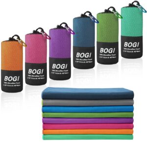 bogi microfiber quick dry sports towel, purple, 60"x30"+16"x16"