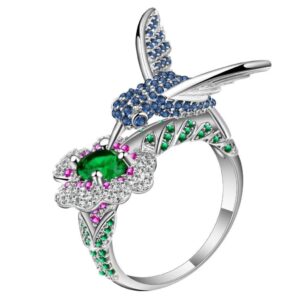 ginger lyne collection jeweled hummingbird ring size 6 size 6