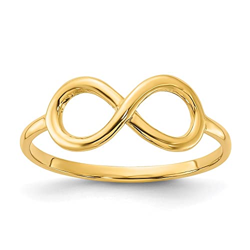 IceCarats 14K Yellow Gold Infinity Twisted Love Knot Symbol Woven Crisscross Band Statement Ring Size 7