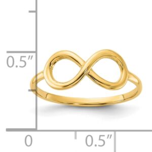 IceCarats 14K Yellow Gold Infinity Twisted Love Knot Symbol Woven Crisscross Band Statement Ring Size 7