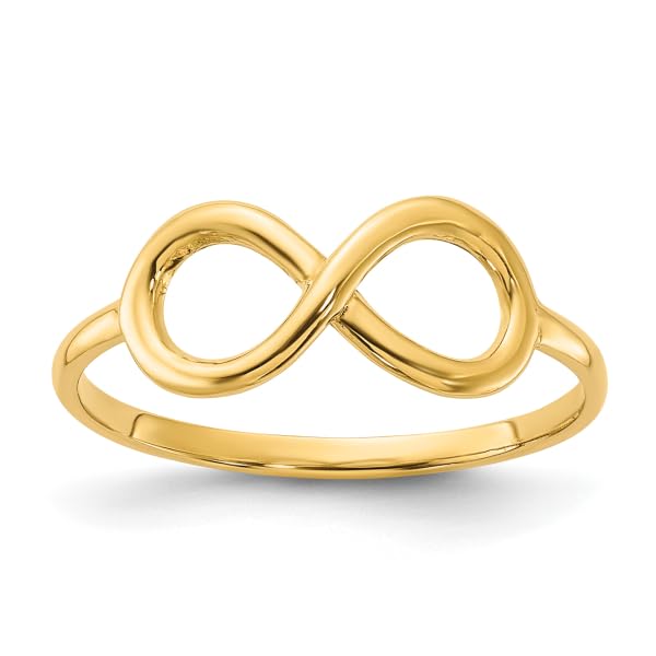 IceCarats 14K Yellow Gold Infinity Twisted Love Knot Symbol Woven Crisscross Band Statement Ring Size 7