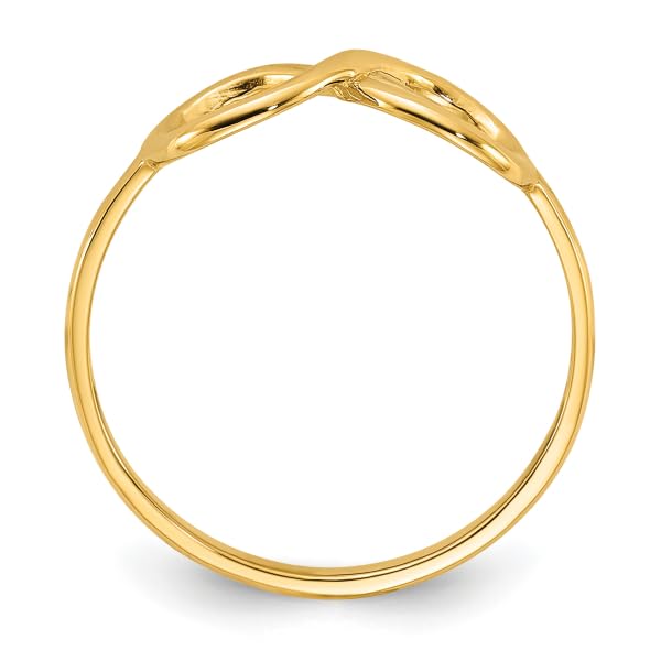 IceCarats 14K Yellow Gold Infinity Twisted Love Knot Symbol Woven Crisscross Band Statement Ring Size 7