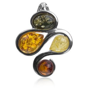 ian and valeri co. multicolor amber sterling silver pendant