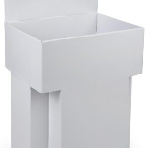 Displays2go, Set of 6 Cardboard Display Bins, Floor Standing Design – White Finish (WCDUMLRGWT)