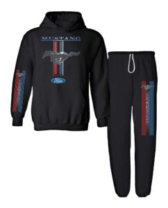 lucky ride ford mustang sweatshirt and sweatpants set (large)