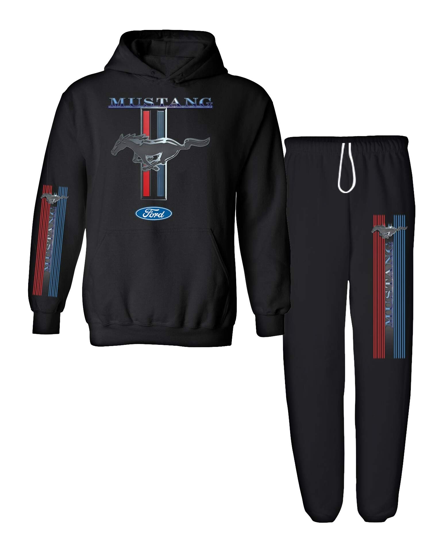 Lucky Ride FORD MUSTANG SWEATSHIRT AND SWEATPANTS SET (LARGE)